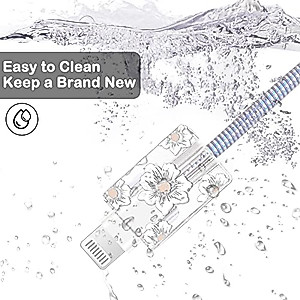 Cute Flower Cable Protector for iPhone Charger Cover Camellia Floral Unique Design for Women Girls Pattern Data Cable Phone Charger Data Line Earphone Wire Bite Saver for iPhone 14 13 12 Charger