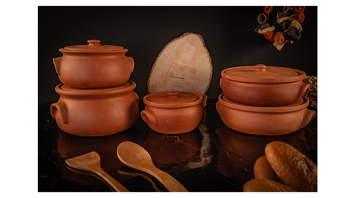 LUKSYOL Handmade Moroccan Clay Pots - Versatile Cookware