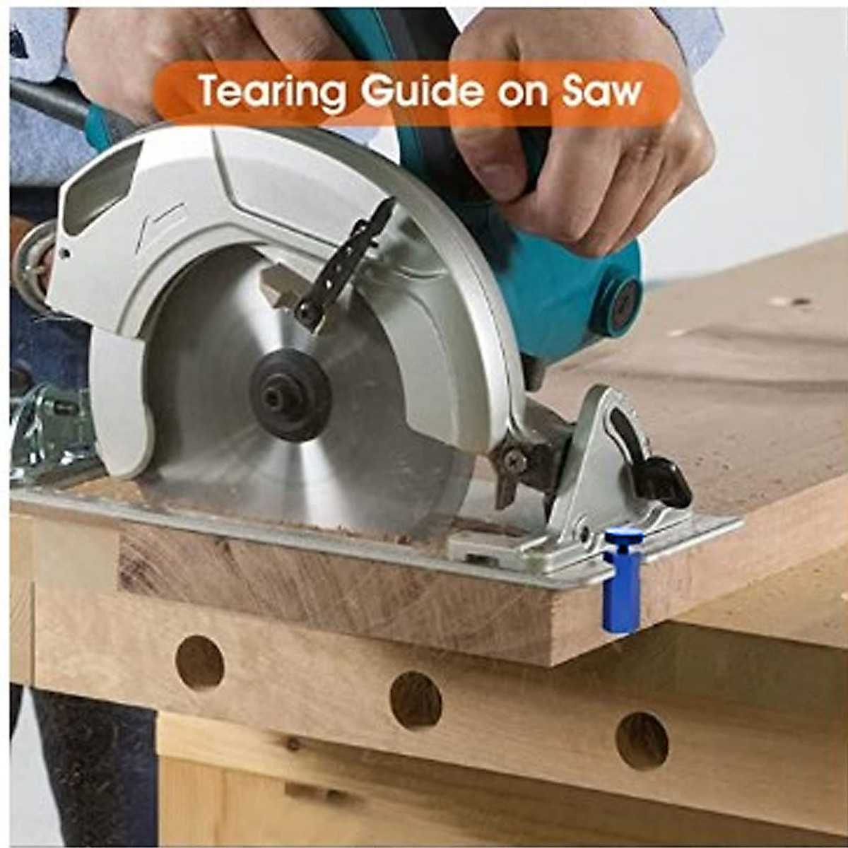 Stair Gauge Knob, Aluminium Alloy Square Gauge Stair Stringer Layout Tool for Speed Square Circular Saw Rip Guid Framing Jig (Blue)
