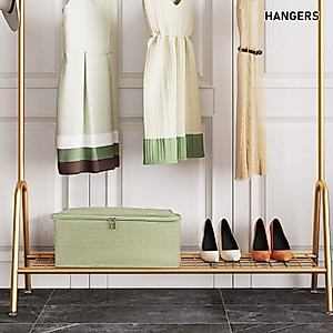 Natheeph Cube Storage Bins with Zipper Lid Foldable Storage Box with Handles Cotton Linen Closet Organizers and Storage Baskets for Clothes Toys (S)