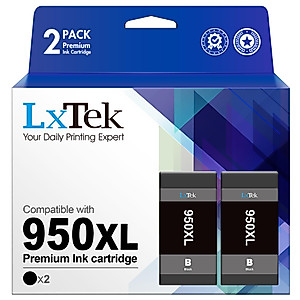 LxTek Compatible Ink Cartridge Replacement for HP 950 950XL to Compatible with OfficeJet PRO 8610 8600 8620 276dw 8630 251dw 8100 8615 8625 8640 8660 271dw Printers (High Yield,2 Black)