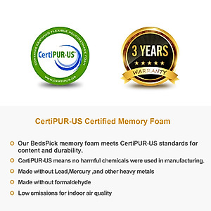 BedsPick Memory Foam Mattress Topper Twin XL 2 Inch Gel Infused Memory Foam Mattress Pad College Dorm Extra Long XL Single Size Bed Toppers