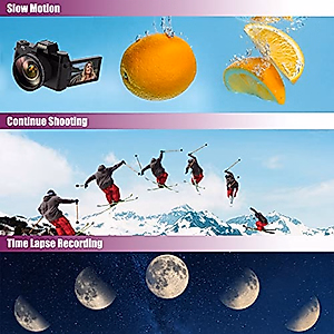 Vlogging Camera, 4K Digital Camera for YouTube with WiFi, 16X Digital Zoom, 180 Degree Flip Screen, Wide Angle Lens, Macro Lens, 2 Batteries and 32GB TF Card TopCamA05