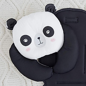 BabyMoor Baby Cooling Pad - Bear Liner Seat Pad for Car, Multifunctional Seat Stroller Insert, Breathable Pillow Head Rest, Black