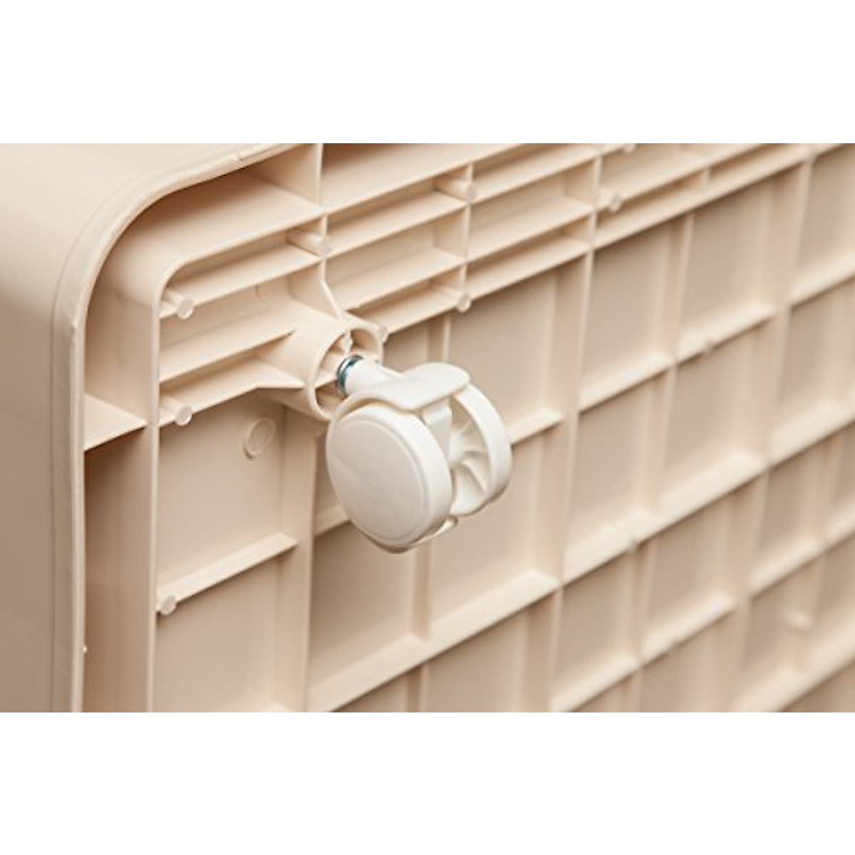 IRIS USA Medium Portable Wire Animal Cage, Easy Assembly Wire Dog Crate Animal House with Removable Casters and Top Access, Almond/Brown