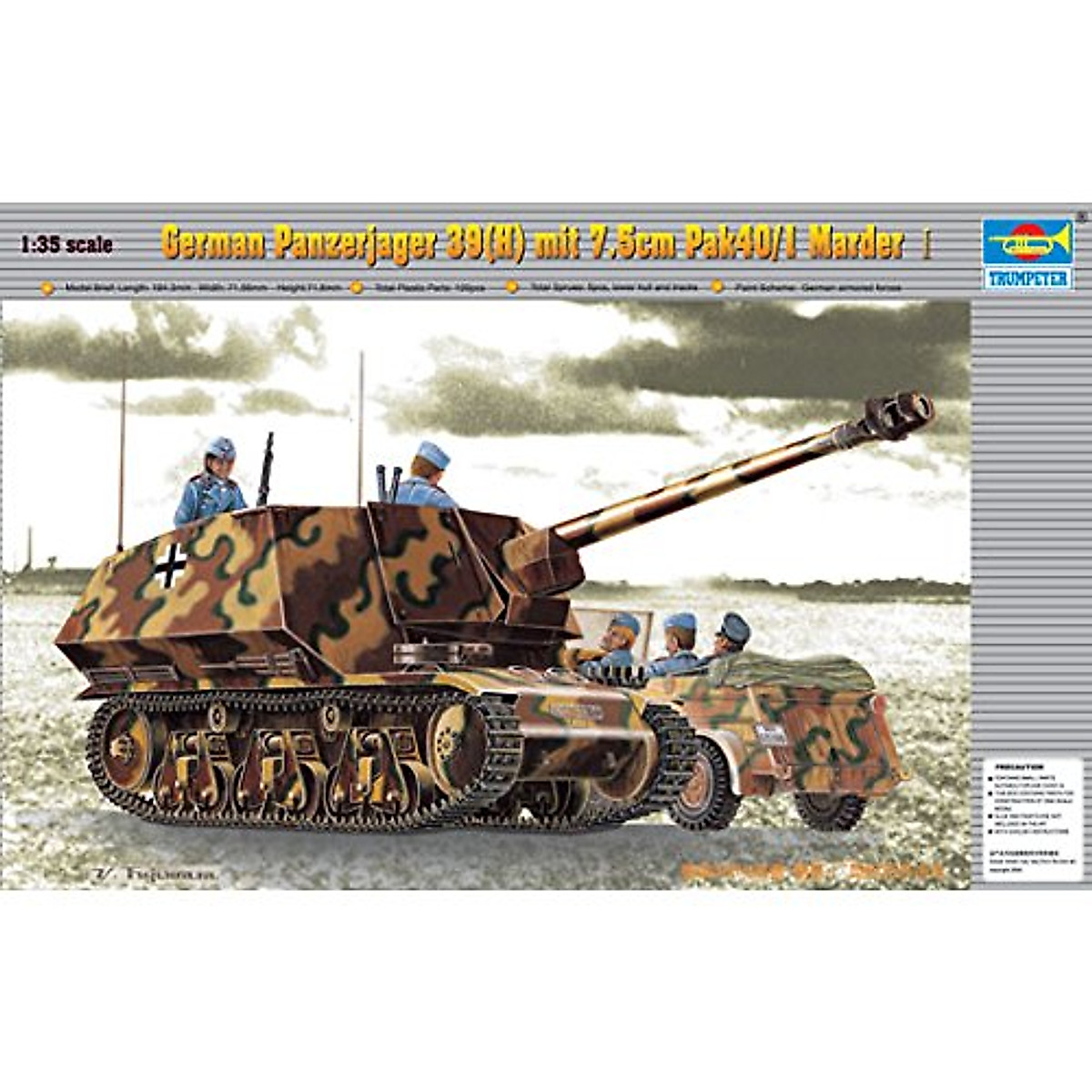 Trumpeter 1/35 German Panzerjager 39(H) with 7.5 cm Pak 40/3 Anti-Tank Gun (Marder I)