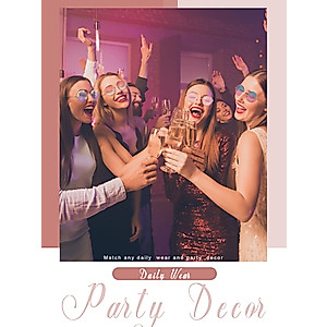 8 Pairs DIY Adult Round Sunglasses Hippie Circle Sunglasses with 200 Letter Beads 50 Daisy Beads and Glue for Women Men (Cute Color)