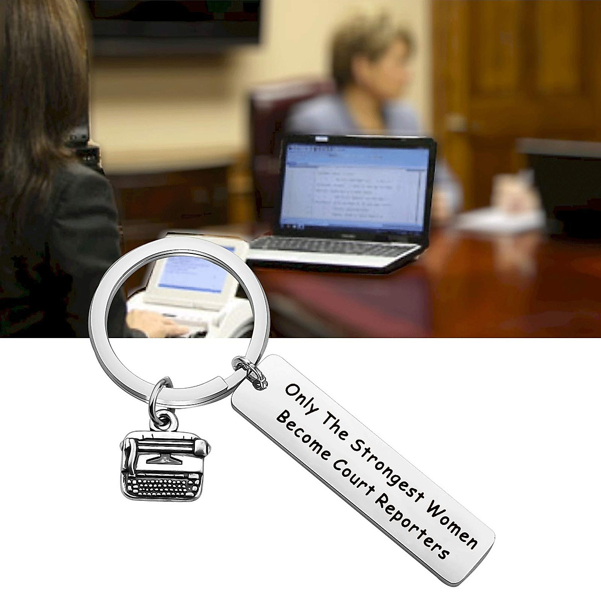 WSNANG Court Reporter Gift Only The Strongest Women Become Court Reporters Keychain Stenographer Gift (Court Reporters KC)