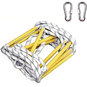 Fire Escape Ladder, 16.4ft Emergency Fire Escape Rope Ladder, Emergency Fire Escape Rope Ladder, Resin Aerial Worker for Outdoor Rescue Training,3m/9.8ft