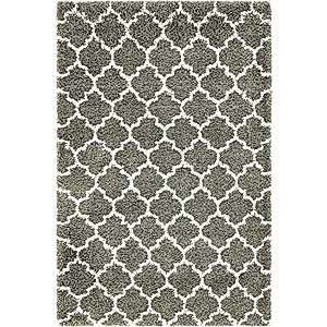 Unique Loom Rabat Shag Collection Area Rug - Marble (5' 1" x 8' Rectangle, Gray/ Ivory)