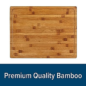 Camco 43545, Bamboo Cutting Board with Counter Edge | Perfect for Vegetables, Fruits, Meats, and Cheeses | Measures 18-inches x 14-inches x 1-3/4-inches, Brown