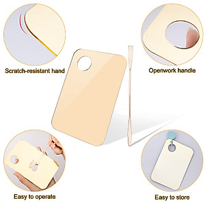 Acrylic Cosmetic Makeup Palette, Makeup Mixing Tray with Makeup Spatula Metal Mirror for Beauty Salon Color Cream Liquid Foundation Mixing Palette (2 Pcs Gold palettes)