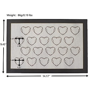 Elesinsoz Nonstick Heart Bear Mickey Shape Macaron Silicone Baking Mat Mold Macaroon Template Tray Pan Cookie Sheet Liner for Oven Cake Pastry Decorating Supplies Half Sheet Reusable Food Safe