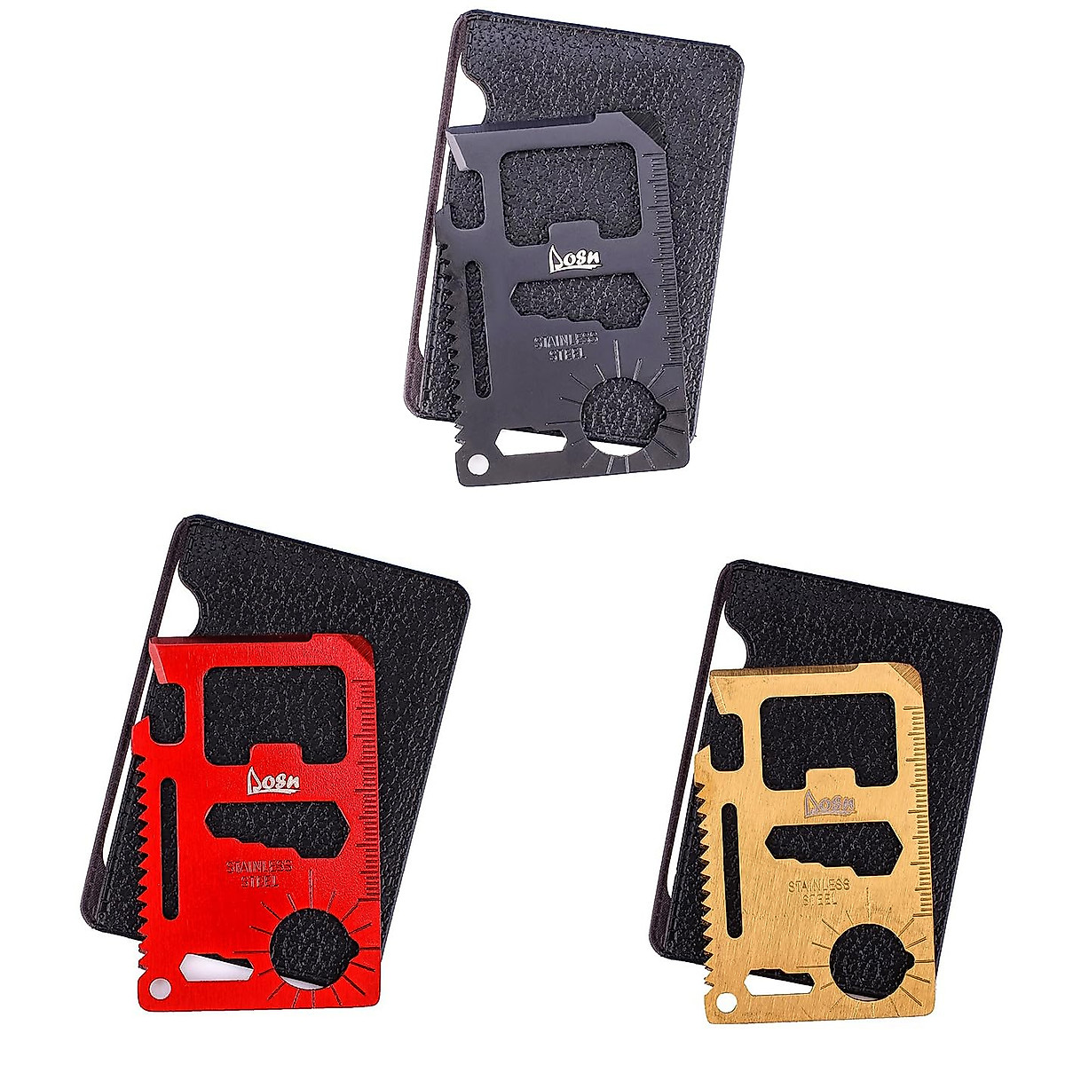 Cool Unusual Gadgets Gifts for Men 11-in-1 Wallet Multitool Tool All in One EDC tools (GOLD 11-in-one)