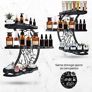 Crescent Moon Shelf for Crystals, Goth Shelf for Gothic Wall Decor, Moon Decor for Bedroom; Moon Wall Shelf; Moon Crystal Shelf; Witchy Home Decor