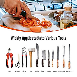 BNELL 5-In-1 Diamond Knife Sharpening Stone, Rod Double-Sided Sharpening Stone Honeycomb Surface Outdoor Kitchen Grinding Tool with Angle Guide(400/1000Girt)