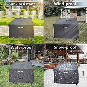 TOHONFOO Square Patio Table Cover with Umbrella Hole - 40" L x 40" W x 23" H (Cover Size，NOT Table Size) Heavy Duty Waterproof 600D Oxford Fabric Outdoor Lawn Patio Furniture Covers