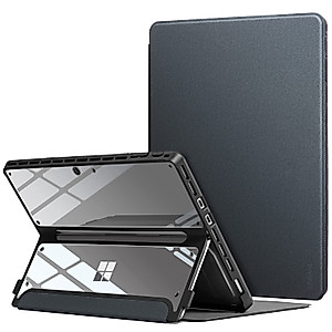 CoBak Case for Surface Pro 11 / Pro 10 / Pro 9 - Crystal Clear Transparent Back Cover, Shockproof Folio Rugged Case, Fits Keyboard and Kickstand