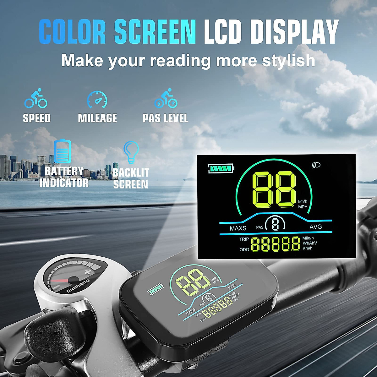 ANCHEER 27.5'' Electric Bike 500W(Peak 750W) Electric Mountain Bike, 55 Miles Range & 22 MPH, 3H Fast Charge, 48V/10.4Ah Removable Battery, Electric Bike for Adult 21 Speed (Hummer, Blue)