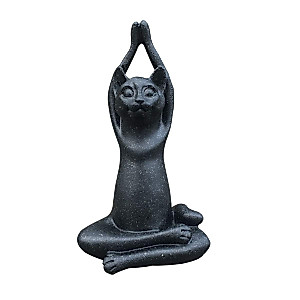 Artgenius Collective Yoga Cat Statue,Namaste Spiritual Home Decor Yoga Animal Figurine-Great Decor for Desktop, Bookshelf,Yoga Practice Room (Set of 3)
