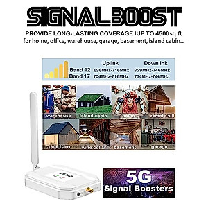 2023 Latest AT&T Signal Booster AT&T Cell Phone Signal Booster T Mobile Cell Booster for 5G 4G LTE on Band 12/17 AT&T Cell Booster AT&T Cell Booster ATT Extender Signal Booster Boost Call/Data White