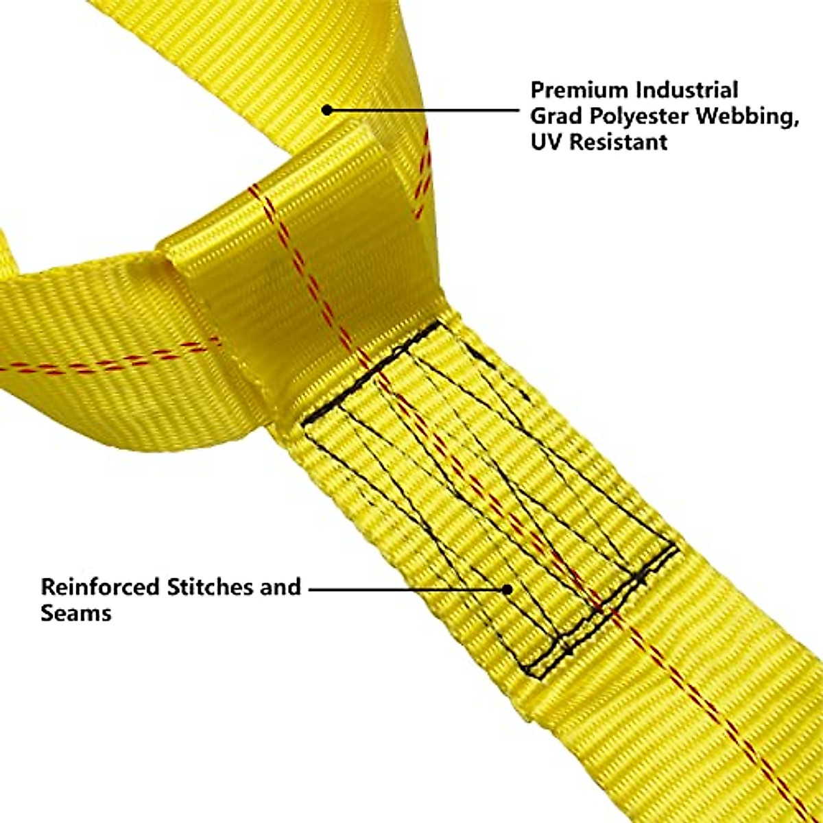 BANG4BUCK 2 Pieces 5ft Universal Adjustable Tie Down Tow Dolly Basket Straps for Demco Kar Kaddy Dollys 10,000 lb Strength with 2 Flat Hooks