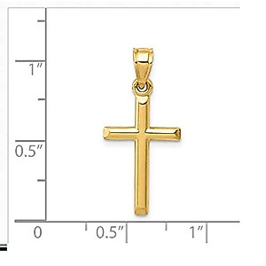 Amanda Rose Collection 14k Yellow Gold Petite Cross Pendant Necklace on an 18 in. 14K Yellow Gold Chain
