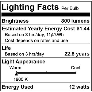 Qualilux Dusk to Dawn Bug Light Bulbs Outdoor, 1900K Amber Yellow, 800 Lumen, LED 12W, A19 E26, 2-Pack, HQ-H019