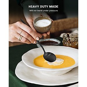 EUIRIO 30-Piece Silverware Set for 6, Stainless Steel Flatware Set Matte Black, Modern Brushed Thick Cutlery Set with Spoons Forks and Knives, Utensil Sets for Home Kitchen Hotel, Dishwasher Safe