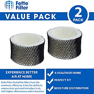 Fette Filter -2 Humidifier Filters Compatible with Holmes & Sunbeam Humidifier Filter A, HWF62 HWF62CS HWF62D (Pack of 2)