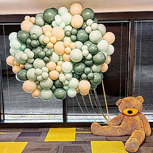 Green Balloons 70PCS, Sage Green Balloons Pastel Green Balloons Light Mint Pale Green and White Balloons for Wedding Neutral Baby Shower Birthday Party Supplies