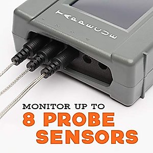 Tappecue - True Wi-Fi Thermometer, Made in USA | 4 x Dual Sensor Probes(2 in 1, Measure Meat and Ambient in 1 Probe) 8 Readings for Grill BBQ Smokers, Internet Enabled & Alarm. Android & iOS Apps