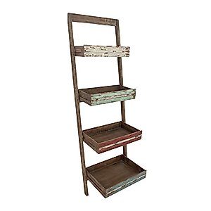 Deco 79 Wood 4 Shelves Shelving Unit, 23" x 18" x 70", Brown
