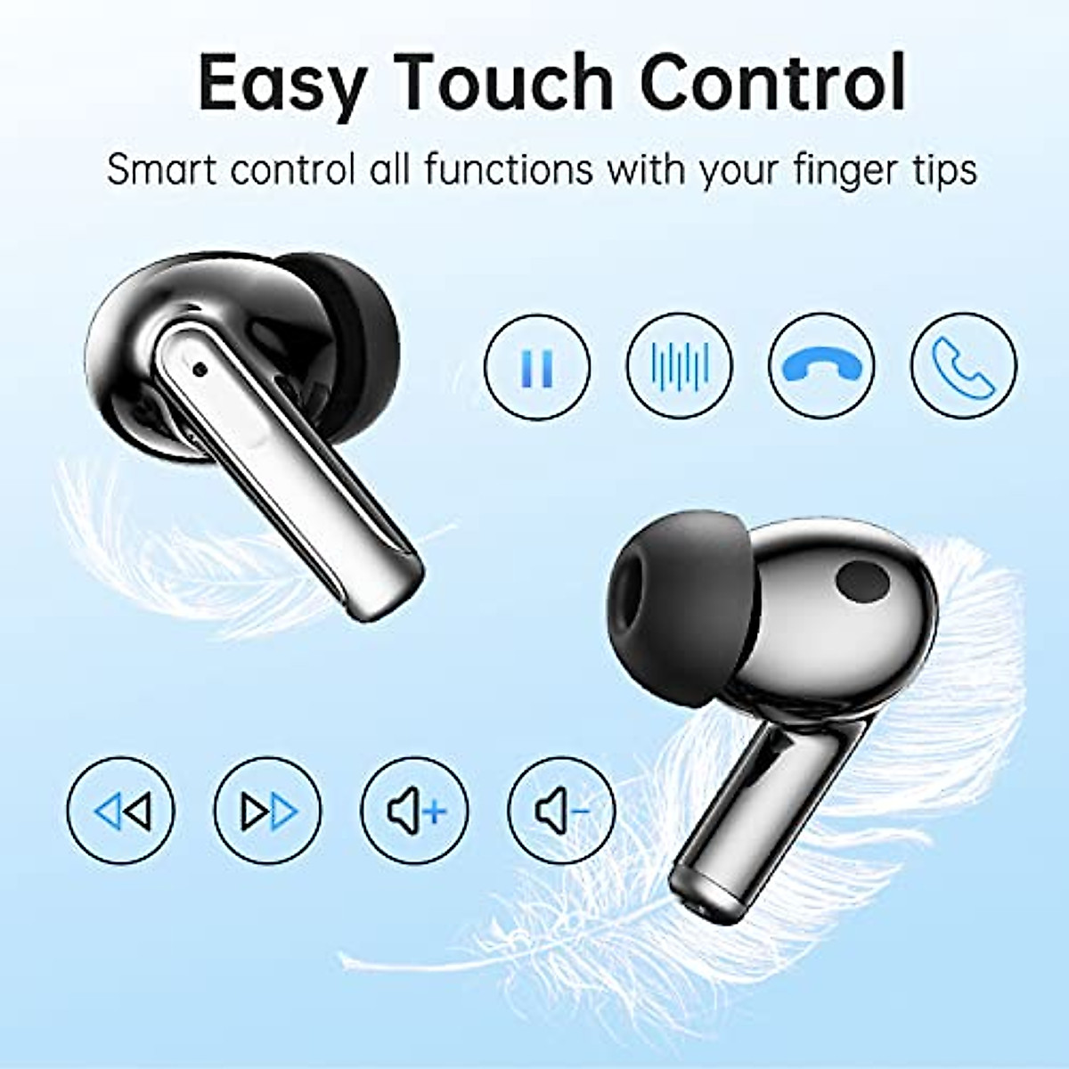 Wireless Earbuds Bluetooth 5.3, Noise Cancelling Earbuds Bluetooth Headphones, LED Power Display with Mic in-Ear Ear Buds with Charging Case Wireless Earbuds for iPhone/Samsung/Android Phone Earpods