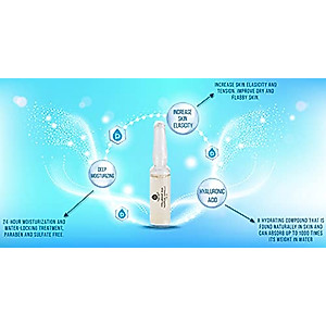 100% Hyaluronic Acid And Natural Moisturizing Serum Ampoule Set,Anti Aging Anti Wrinkle, 7 Day Treatment For All Skin Types