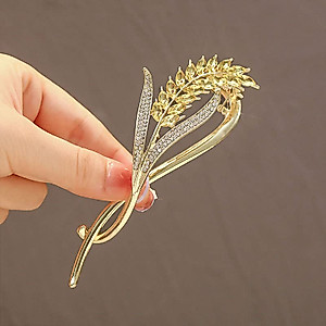 E EMZHOLE Elegant Shining Rhinestone Pearl Banana Clip French Style Twist Hair Barrette Non Slip Jaw Hair Claws Hair Accessories For women girls