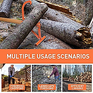 Timberjack Wood Log Lifter 49" Wood Handle , Steel Timberjack ,Heavy-Duty Steel Log Jack