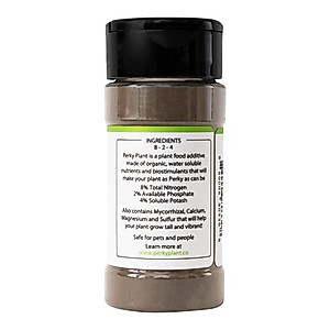 Perky Plant | Water Soluble Organic All Purpose Plant Food Fertilizer | 1 Shaker | Formulated for Live Indoor House Plants | Simply Shake in Watering Can or Plant Pots