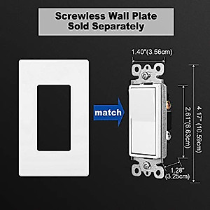(50 Pack) CML Decorator Wall Light Switch, Single Pole Switch, 15A 120/277V, 3-Year Warranty, White