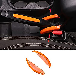 SZDEDA 2PCS ABS Handbrake Lower Cover Decorative Trim Fit for Jeep Wrangler JK 2011-2017 Interior Car Accessories (Orange)