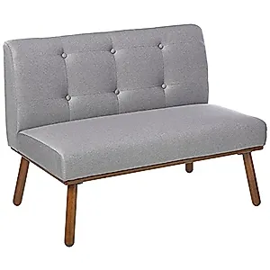 The Mezzanine Shoppe Playmate Upholstered Tufted Armless Loveseat, 40.5", Gray