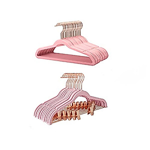 HOUSE DAY Kids Velvet Hangers 60 Pack and Velvet Skirt Hangers 24 Pack, Premium Felt Hangers Set for Childrens