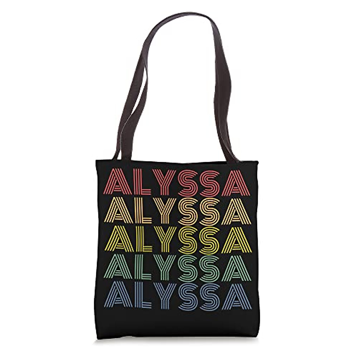 Alyssa Personalized Name Retro 70s Vintage Tote Bag
