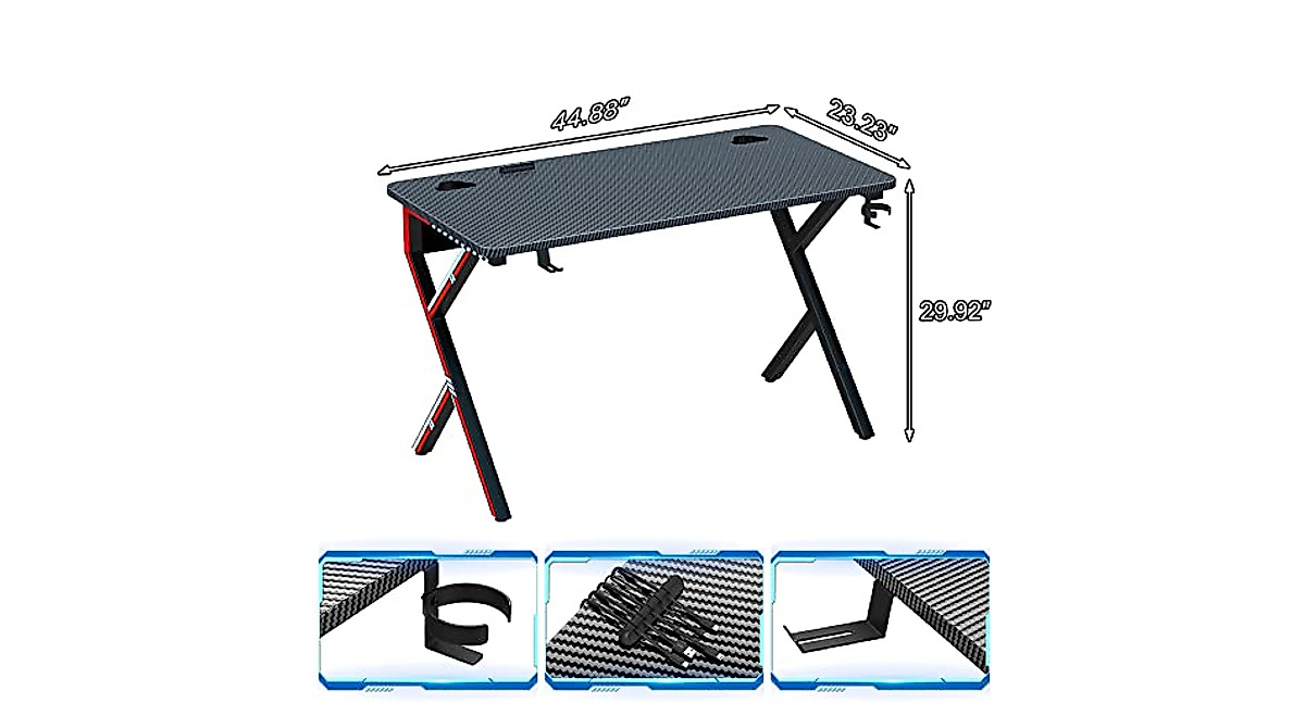 Mr IRONSTONE 45 Inch Gaming Desk with Power Outlets