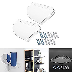 wennqe Bathroom Corner Shelf Clear Shower Rack Corner Punching Shower Organiser Acrylic Shower Shelves Wall Mounted Bath Shelf Bathroom Corner Shelf Shower Organiser