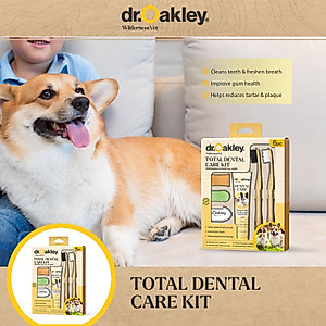 Dr. Oakley Total Dental Care Kit for Dogs & Cats: Chicken Flavor -Toothpaste, Brushes, and Case, Natural