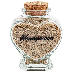 Honeymoon Sand Keepsake Jar - Honeymoon Gifts for Newlyweds Couple,Wedding,Engagement Vacation Travel - Wedding Gifts for Couple with Unique Romantic (HEART SHAPED JAR)