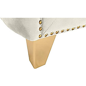 Meridian Furniture 652Cream-S Michelle Collection Modern | Contemporary Sofa with Deep Button Tufting, Nailhead Trim and Sturdy Gold Iron Legs, 90" W x 34" D x 30" H, Cream