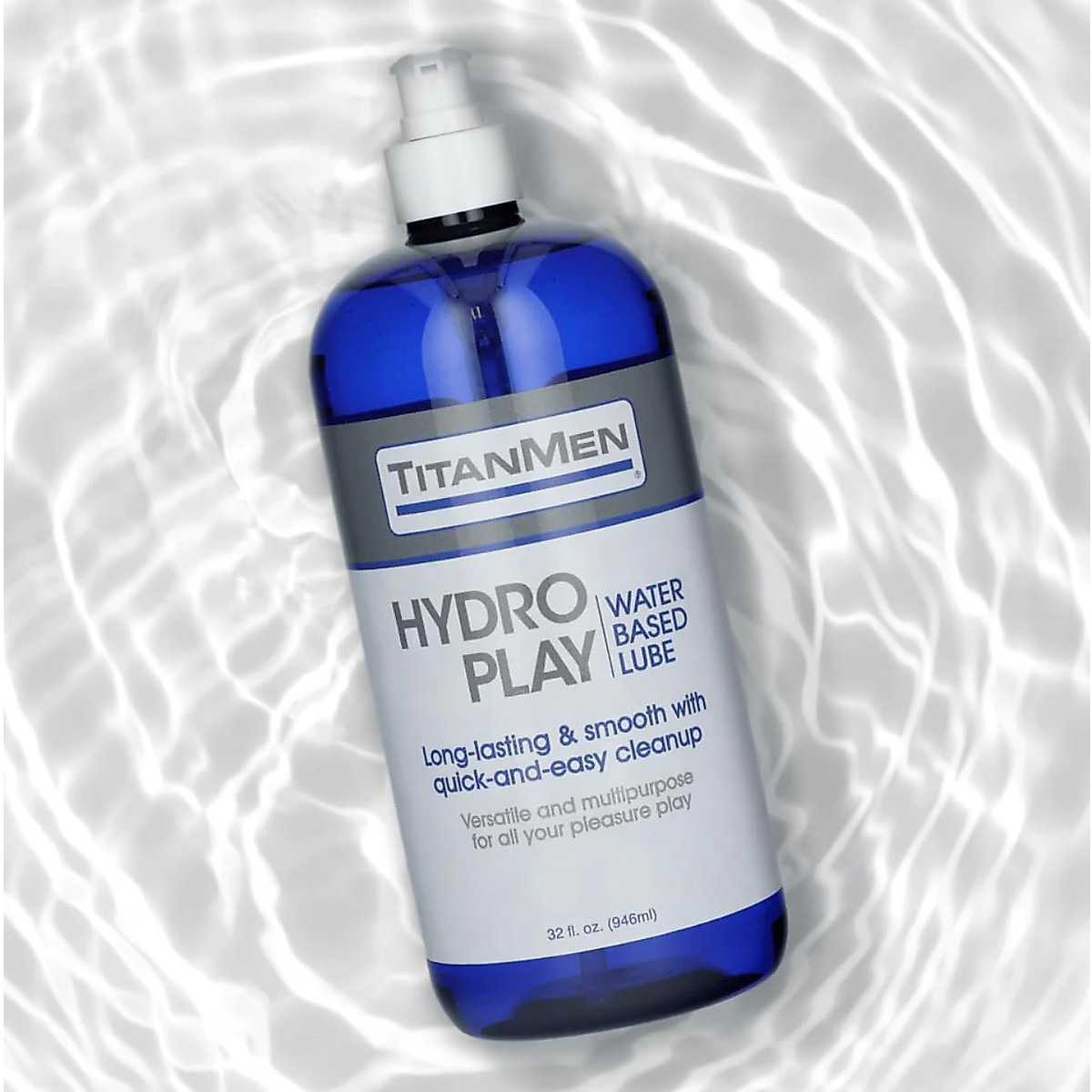 Doc Johnson TitanMen - Hydro Play Water Based Lube - Long lasting & Smooth with quick & easy clean up - Versatile and multi-purpose for all your pleasure play - 32 fl oz (946.3 mL)