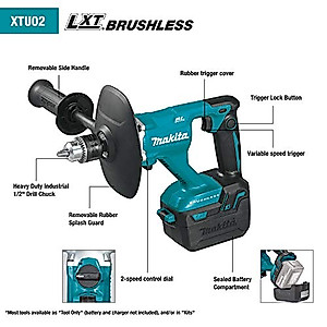 Makita XTU02Z 18V LXT Lithium-Ion Brushless Cordless 1/2" Mixer, Tool Only